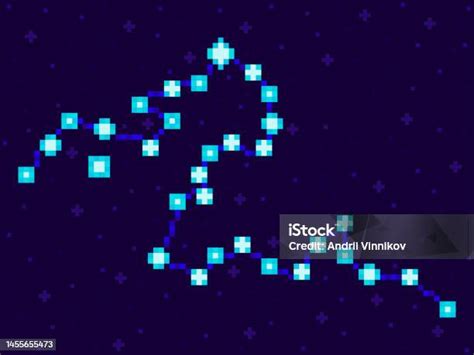 Constellation Eridanus Dans Le Style Pixel Art Des Étoiles 8 Bits Dans