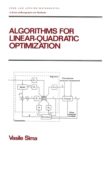 Algorithms For Linear Quadratic Optimization Chapman And Hallcrc Pure