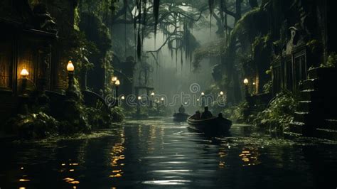 Majestic River In A Dark Forest A Serene And Calming Absinthe Inspired