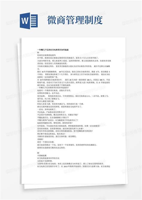 一年赚几个亿的社交电商项目如何起盘word模板下载编号lvxyznvl熊猫办公