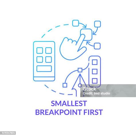 Smallest Breakpoint First Blue Gradient Concept Icon Stock Illustration
