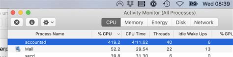 accountsd mail process and cpu usage macrumors forums