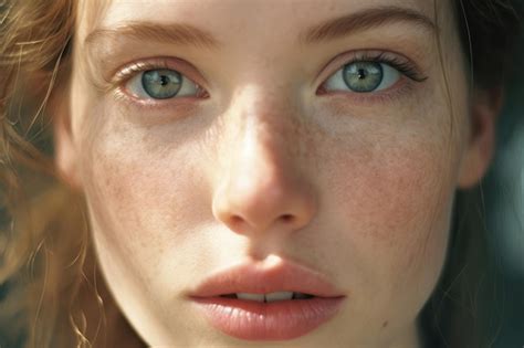 Premium Ai Image A Cute Girl Of Slavic Appearance With Freckles Looks
