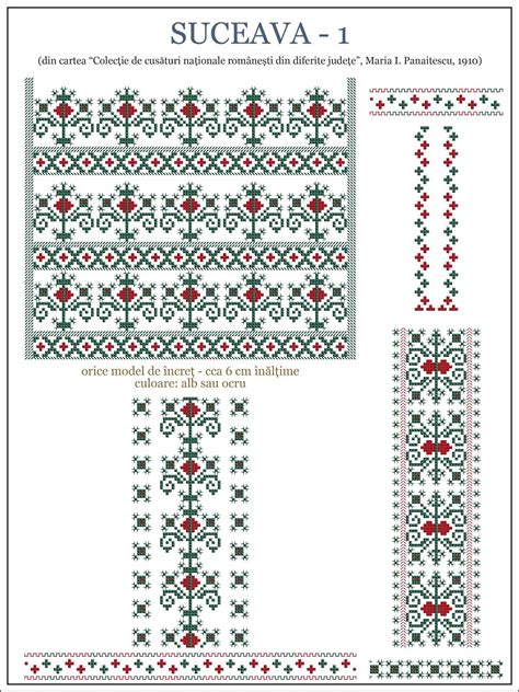Iie Din Bucovina Suceava Model 1 Folk Embroidery Cross Stitch