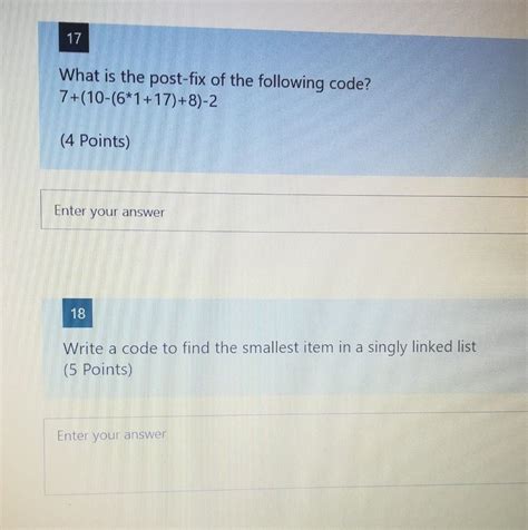 Solved What Is The Post Fix Of The Following Code Chegg