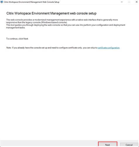 Console Web Workspace Environment Management