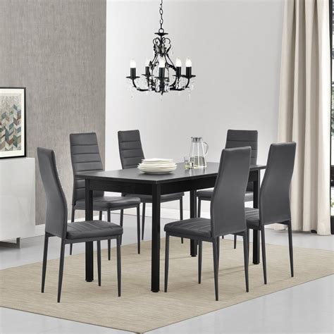 Encasa Essgruppe Set 7 Tlg Esstisch Mit 6 Stühlen Bjerkvik