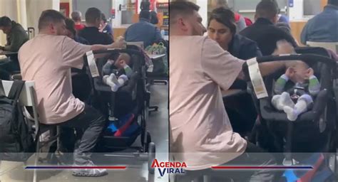 Captan A Un Hombre Golpear La Cabeza De Un Bebé En El Aeropuerto De
