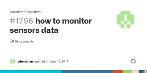 How To Monitor Sensors Data Issue 1796 Openbmc Openbmc GitHub