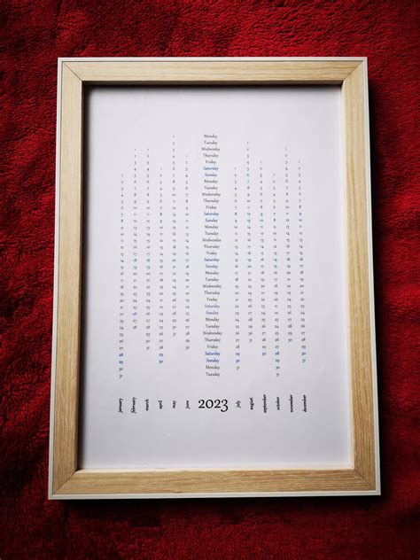 2023 Printable Calendar 2023 Year Calendar 12 Month Etsy