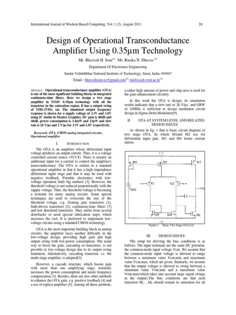 Design Of Operational Transconductance A Pdf Amplifier