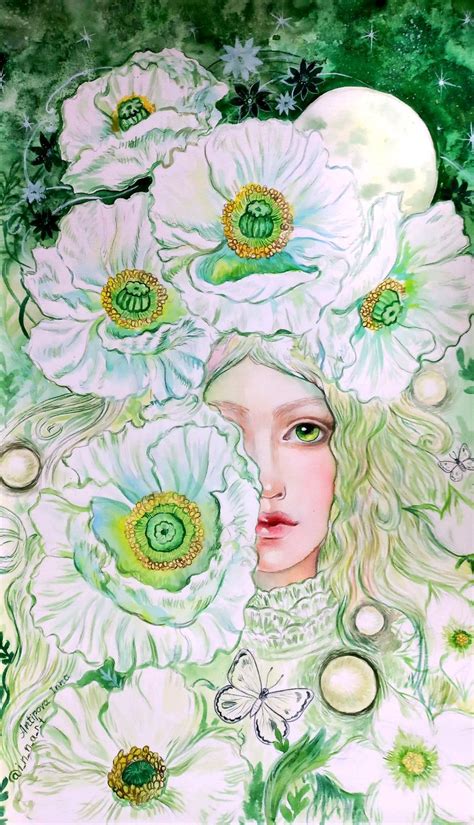 Маки . Белые маки и русалка.White poppies в интернет-магазине Ярмарка ...