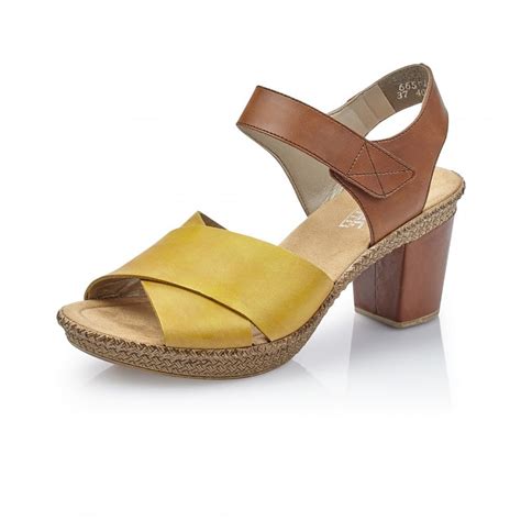 Rieker Yellow Heeled Sandal Womens From Westwoods Uk