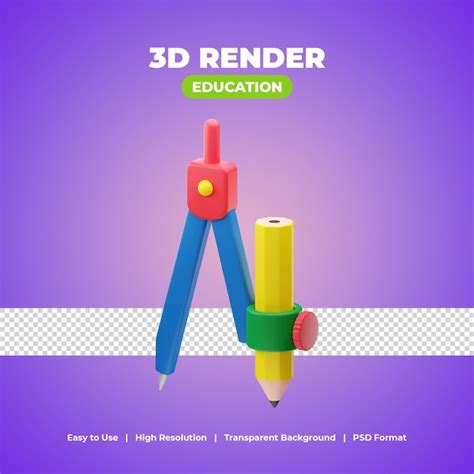 Premium Psd Bow Compass With 3d Render Icon Illustration