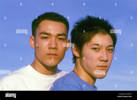 Portrait Of 17 Year Old Mixed Asian Caucasian Male And 17 Year Old