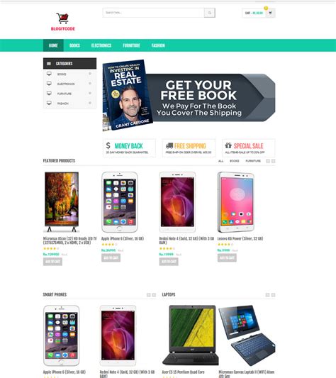 shopping cart website with php mysql