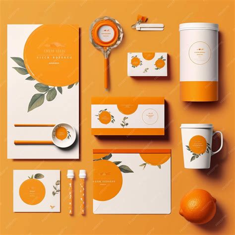 Premium Photo Corporate Identity Template With Orange Elements