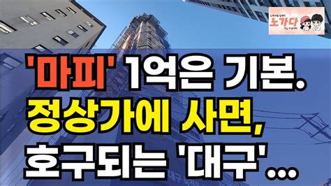 마피 1억은 기본 정상가에 사면 호구되는 대구 새 아파트를 6억주고 샀는데 5억 되니 울지 안울어 부동산 아파트