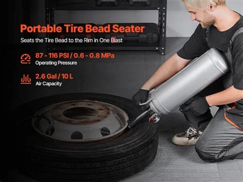 Vevor Portable Tire Bead Seater 26 Gal10 L Air Bead Blaster