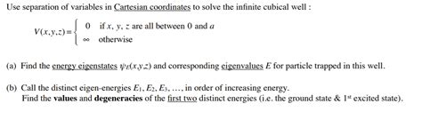 Solved Use Separation Of Variables In Cartesian Coordinates