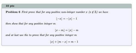 Solved Pts Nproblem First Prove That For Any Positive Chegg
