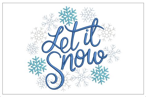 Let It Snow Embroidery Design Embroidery Escape