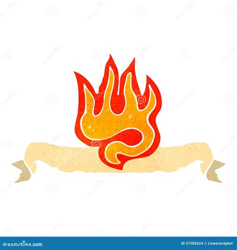 Retro Cartoon Flaming Scroll Stock Illustration Illustration Of