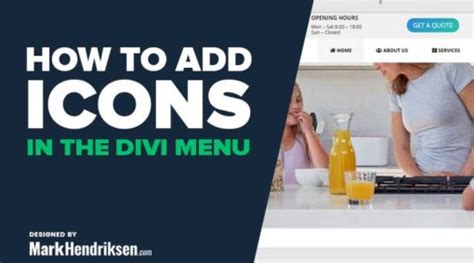 how to add icons in the divi menu