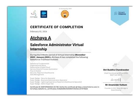 Atchaya A On Linkedin Salesforce Crm Internship Techinnovation