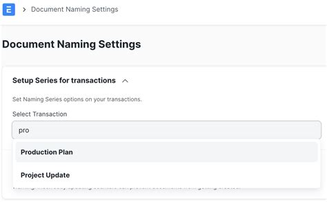 Missing Project Option In Document Naming Settings ERPNext Frappe