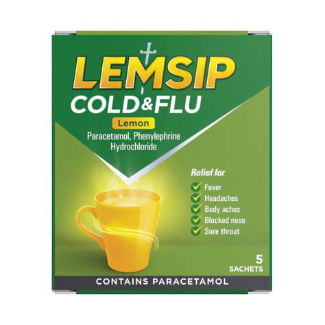 Lemsip Cold And Flu Lemon Sachets Effective Relief For Symptoms