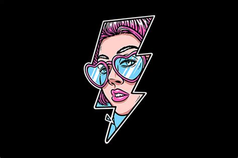 Beautiful Woman And Lightning Shape Graphic By Gunaone Design · Creative Fabrica Beautiful Woman And Lightning Shape Graphic By Gunaone Design · Creative Fabrica