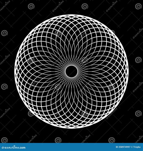 Abstract Circle Lines Spirograph Pattern Round Rotation Design Element