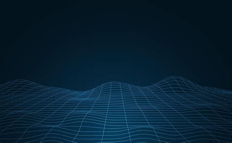 Premium Vector Big Data Visualization Concept Dynamic Wave On Blue Background Wave Of Particles