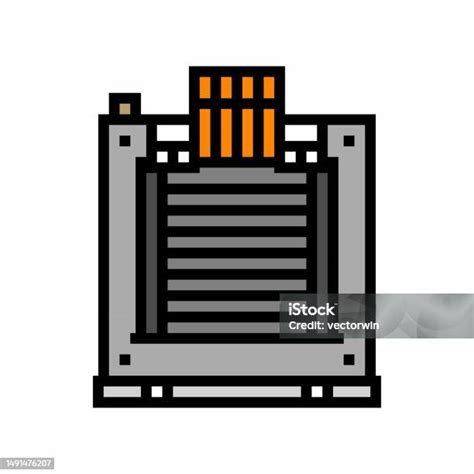 Ilustrasi Vektor Ikon Warna Komponen Elektronik Transformator Ilustrasi Stok Unduh Gambar