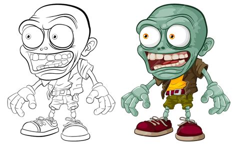 Premium Vector Creepy Scary Bald Zombie Monster Man Cartoon