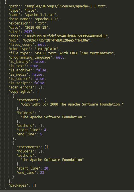 Scancode Output Formats — Sphinx Test 10 10 Documentation