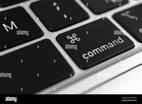Command Key And Button On Keyboard Command Sign Close Up Modern Laptop Communication Concept