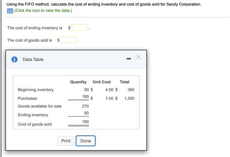 Solved Using The Fifo Method Calculate The Cost Of Ending