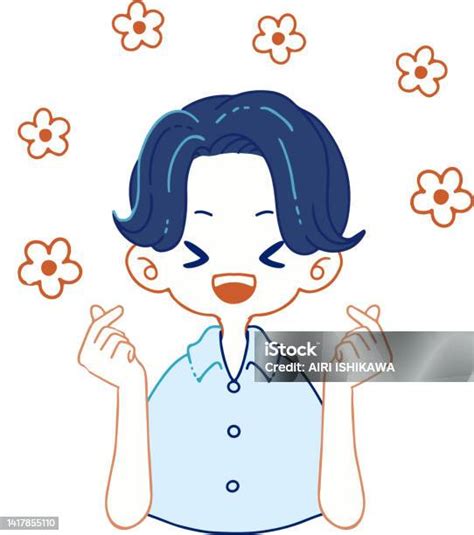 손가락 마음으로 기쁨을 표현하는 사람의 그림 35 39세에 대한 스톡 벡터 아트 및 기타 이미지 35 39세 감정 공란
