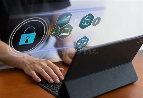 Cybersecurity And Privacy Concepts To Protect Data Lock Icon And Internet Network Security