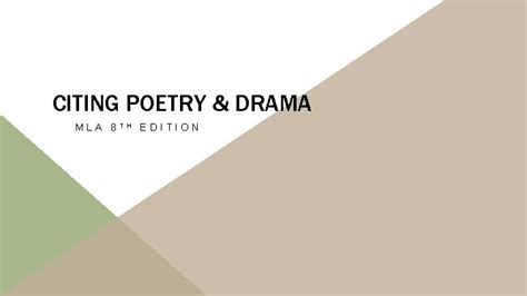 CITING POETRY DRAMA MLA TH EDITION FORMATTING