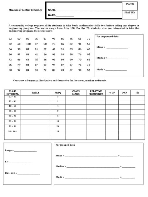 assignment 2 mean median and mode pdf mathematics