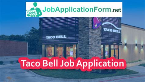 Taco Bell Job Application Form Careers And Job Applications 2023 Pdf