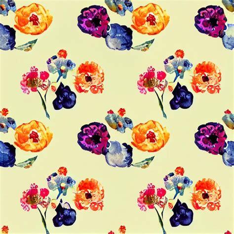 Premium Photo Pattern Of Colorful Flowers On A Green Background