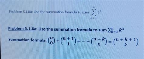 Solved Problem 518a Use The Summation Formula To Sum