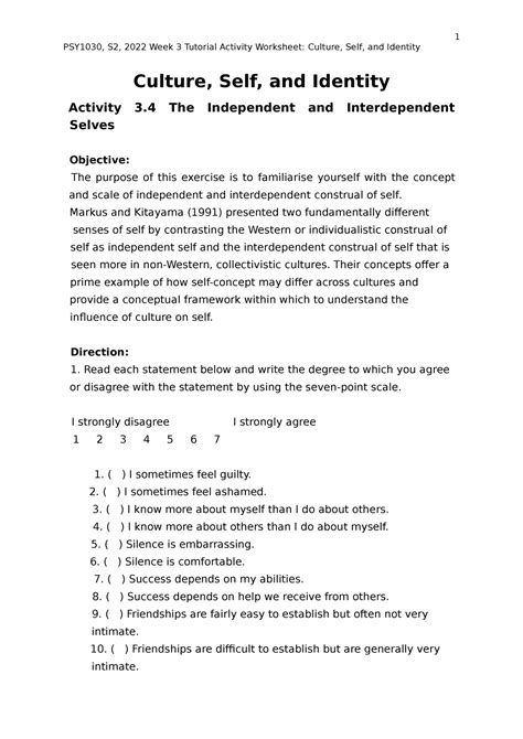 week 3 class activities worksheet 2 self and identity psy1030 s2