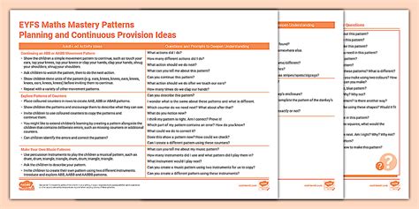 👉 Eyfs Maths Mastery Patterns Planning And Continuous Provision