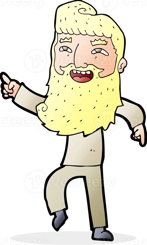 Cartoon Man With Beard Laughing And Pointing 39912915 Png