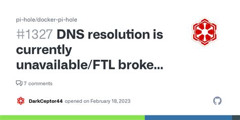 Dns Resolution Is Currently Unavailableftl Broken Pipe Error On
